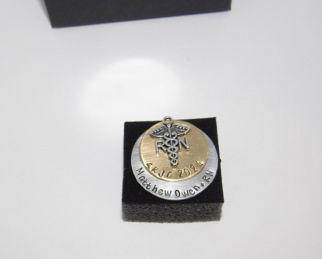 Nursing Graduation Pin, Nurse Pinning Gift LPN or RN, Hand Stamped ...