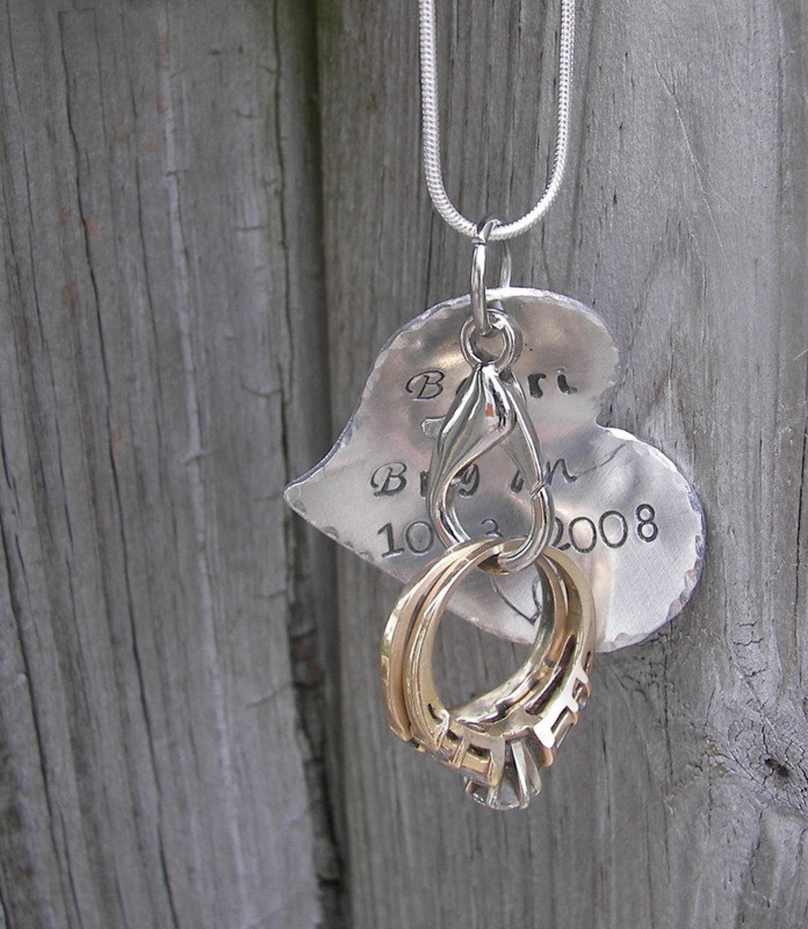 Custom Personalized Ring Holder Necklace Hand Stamped Ring | Etsy