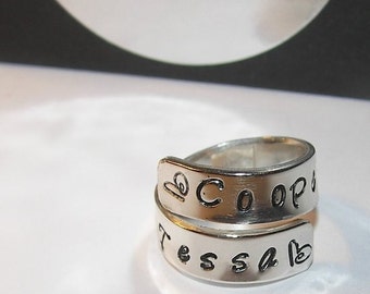 Personalized Stacking Rings Hand Stamped Sterling Silver - Etsy