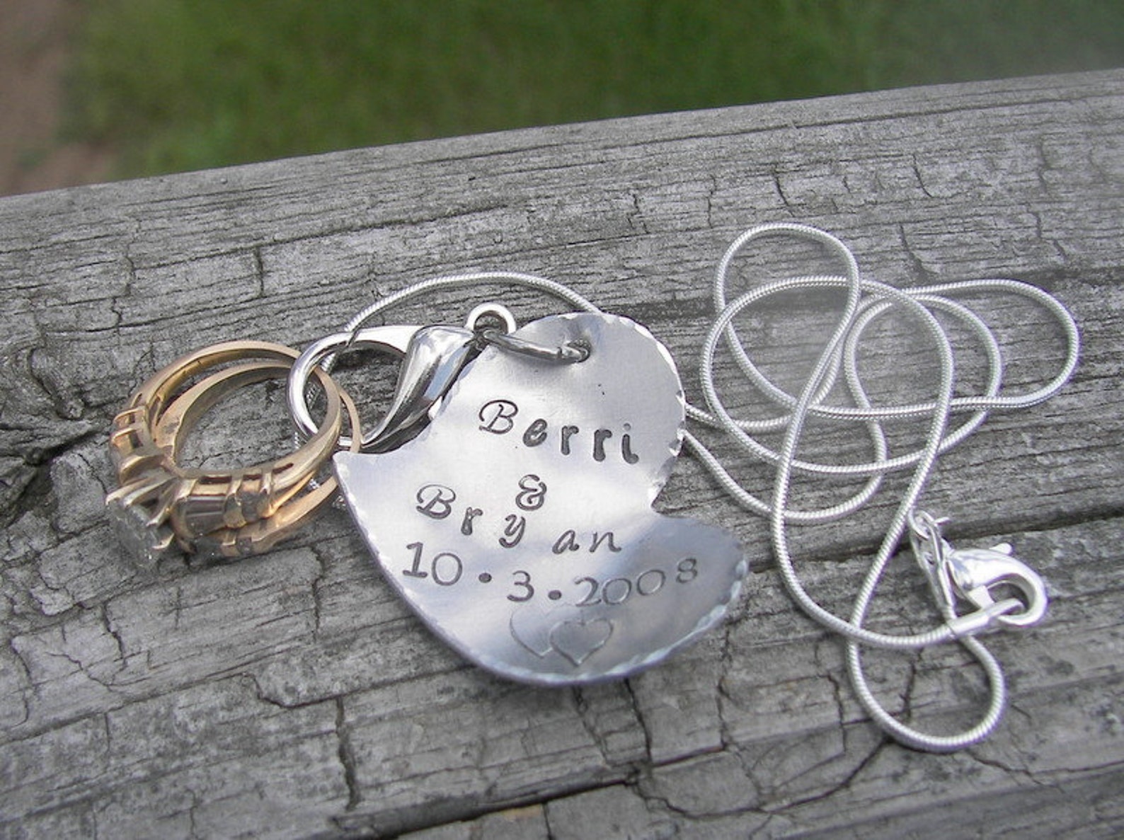 Custom Personalized Ring Holder Necklace Hand Stamped Ring | Etsy