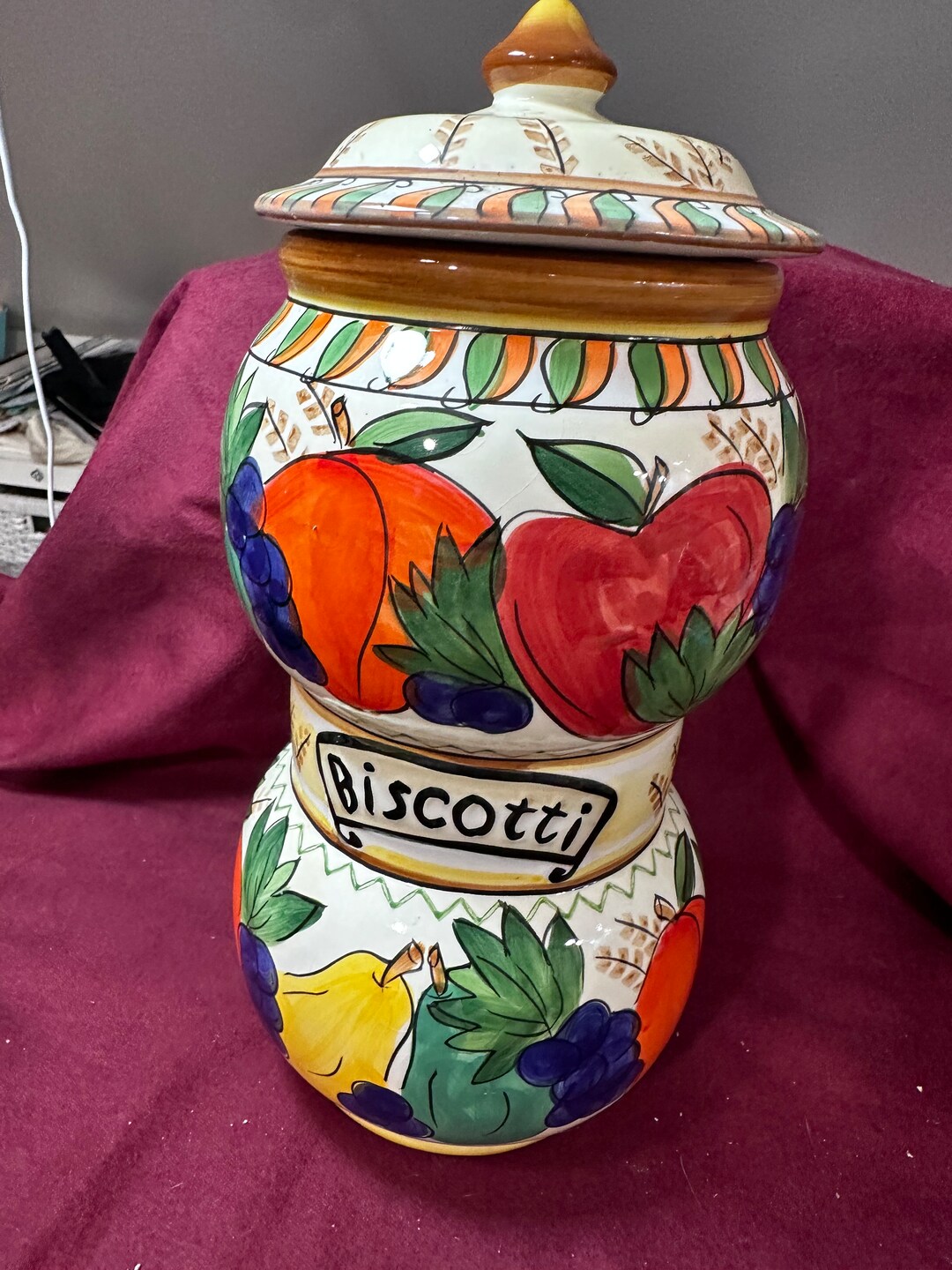 Nonnis Hand Painted Fruit Motif Colorful Biscotti Cookie Biscuit ...