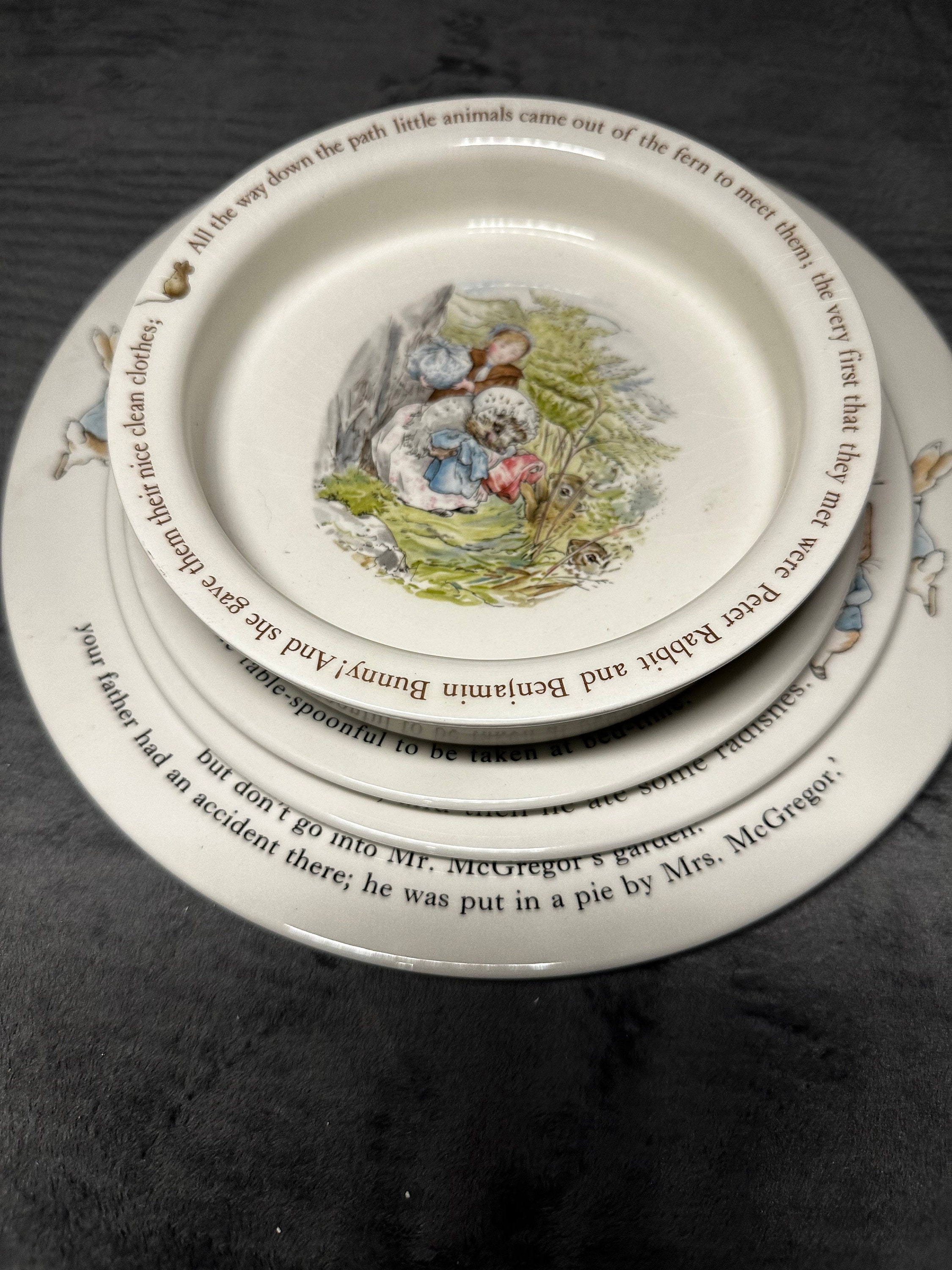 Lot of Four Wedgwood Peter Rabbit Childrens Dishes - Etsy
