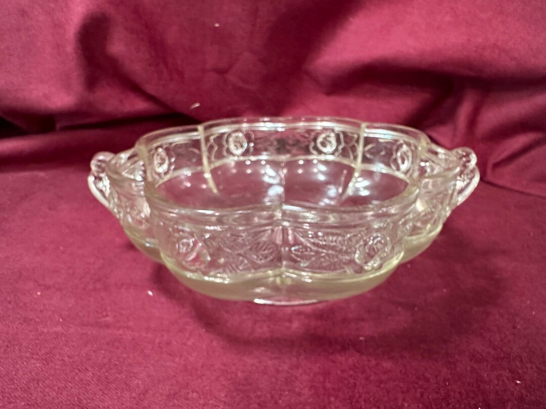 Vintage Jeanette Aztec Rose Open Candy Dish - Etsy