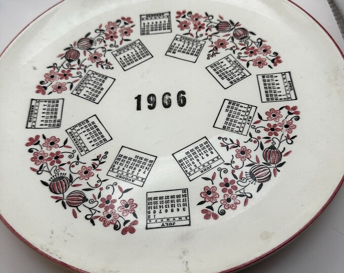 1966 Calendar Plate - Etsy