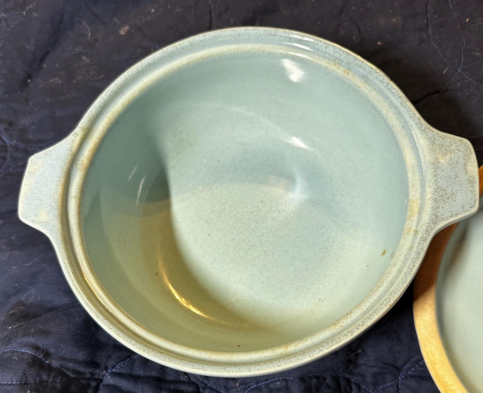 Vintage Cronin Pottery Bake Oven Blue Tulip Lidded Casserole Dish With ...