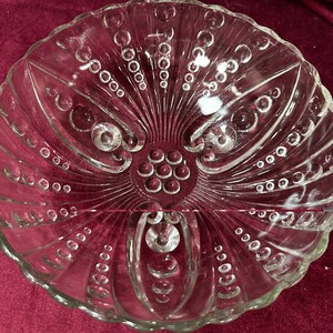 Anchor Hocking Clear Glass BURPLE Bubble & Swirl 3 Footed Bowl - Etsy