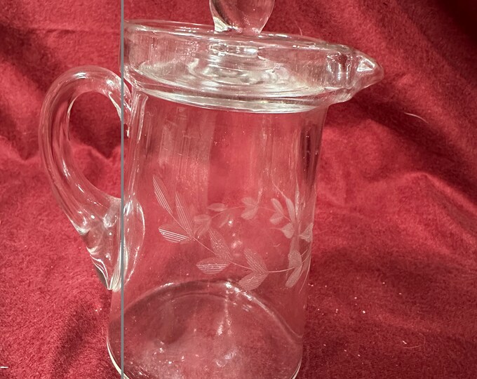 Antique 1908-31 FRY Art Glass Carafe Covered Pitcher Cut Etched ...