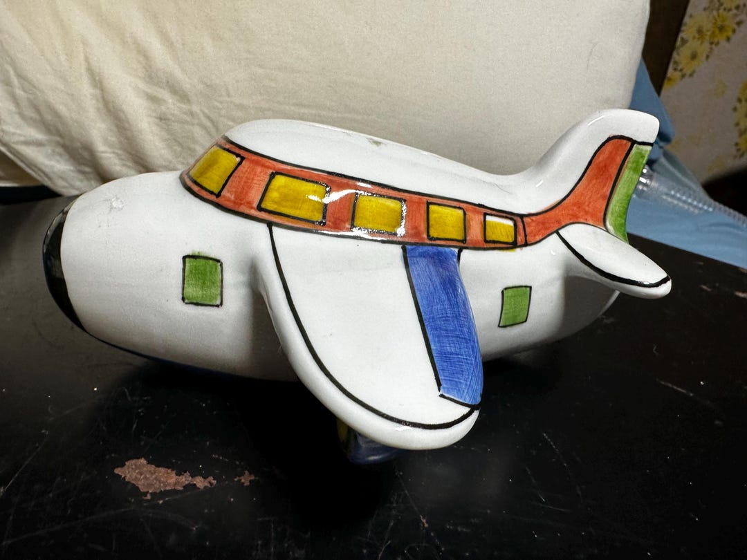 Airplane Coin Bank Piggy Bank, Sadek - Etsy
