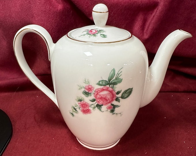 Vtg Kahla Germany Tea Pot, White W/pink Rose Design - Etsy