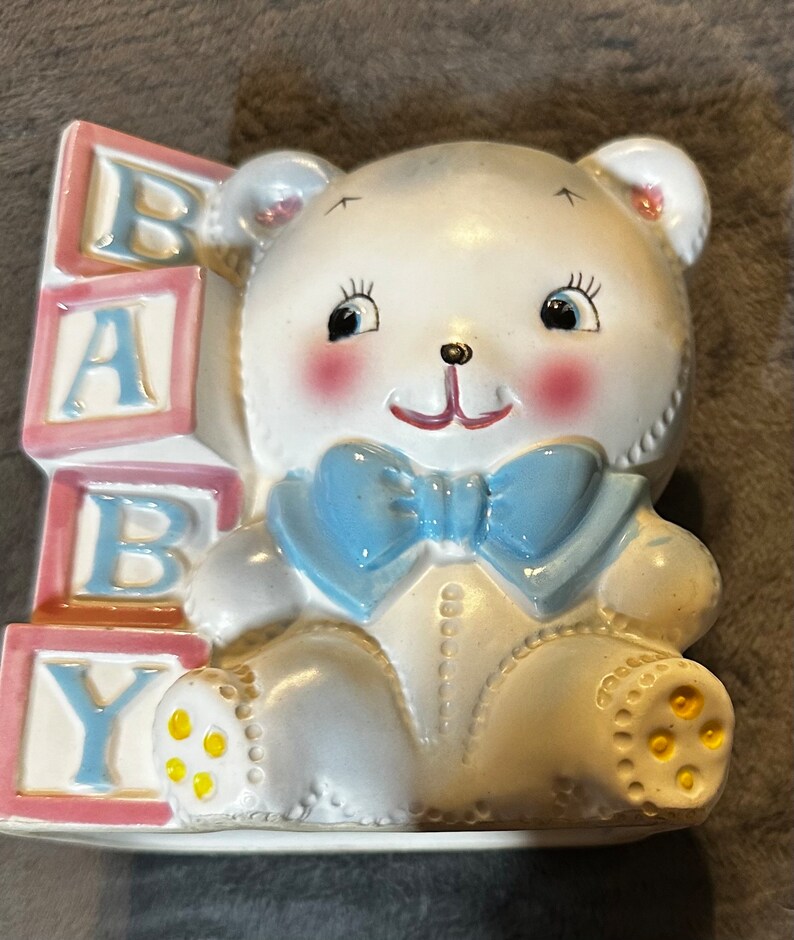 Vintage Baby Planter Rubens Ceramic Teddy Bear Flower Arrangement ...
