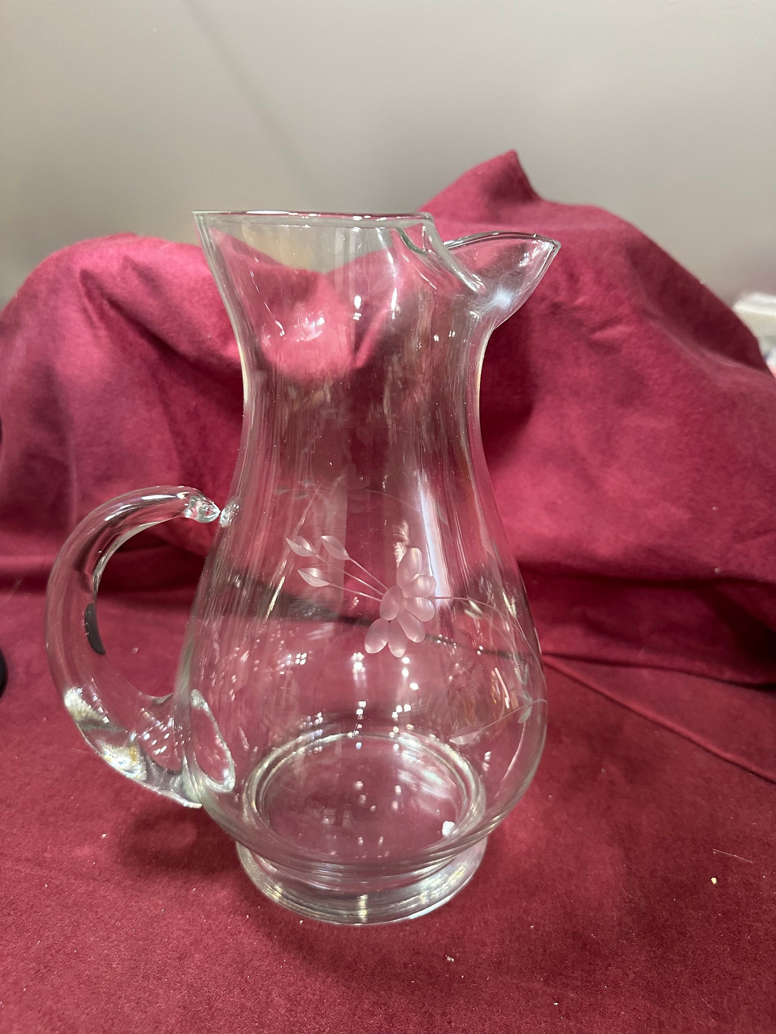 Princess House Crystal Large 10 Juice Pitcher Vintage Heritage Pattern ...