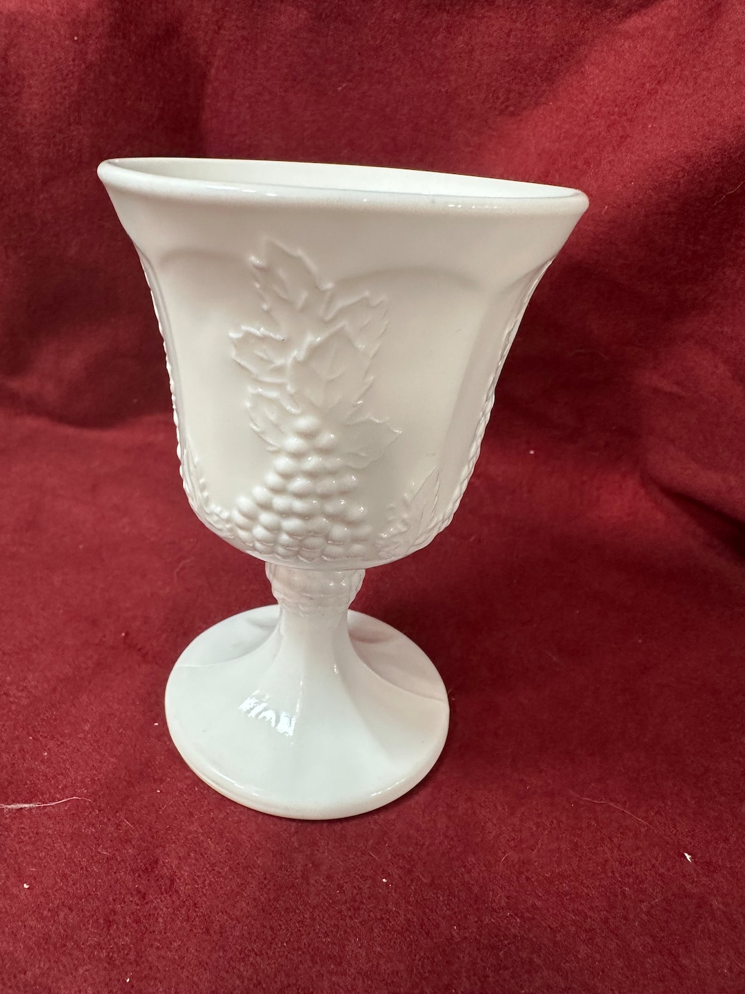 Indiana Glass Co Milk Glass Goblet, Grapes Pattern - Etsy