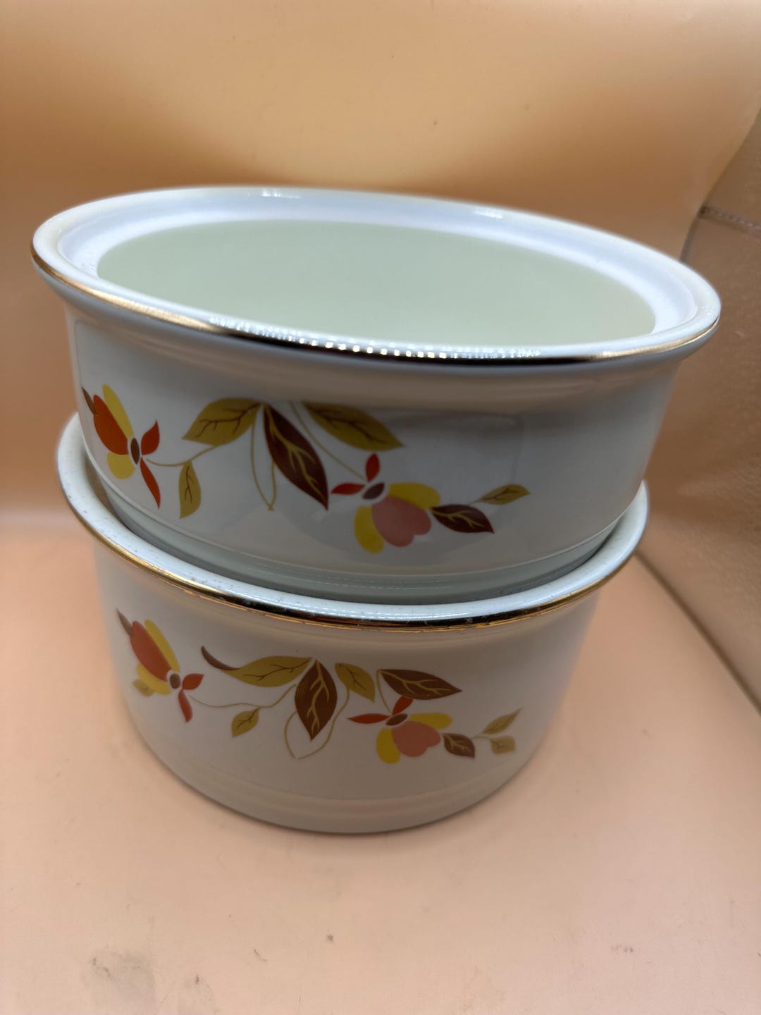 Vintage Halls Superior Quality Kitchenware Autumn Leaf Casserole 2pc ...