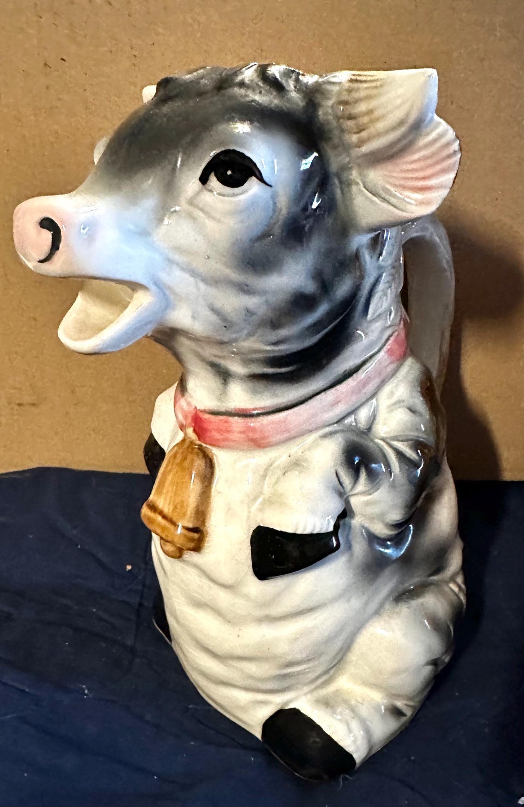 Vtg 8" Figural COW Creamer Milk Pitcher Porcelain Japan - Etsy