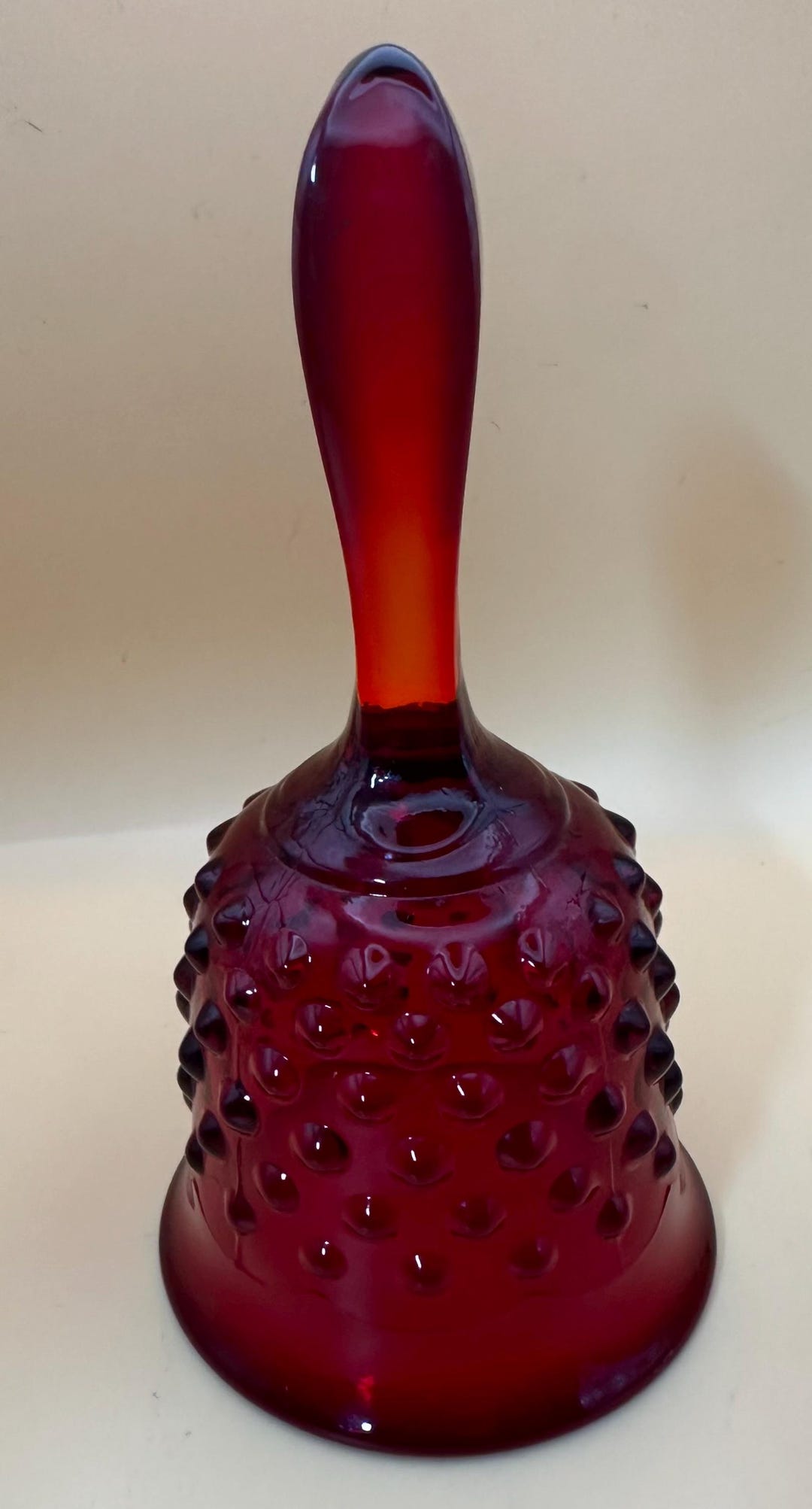 Vintage Fenton Ruby Red Hobnail Glass Bell Fenton Art Glass Collectible ...