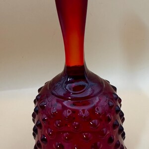 Vintage Fenton Ruby Red Hobnail Glass Bell Fenton Art Glass Collectible ...