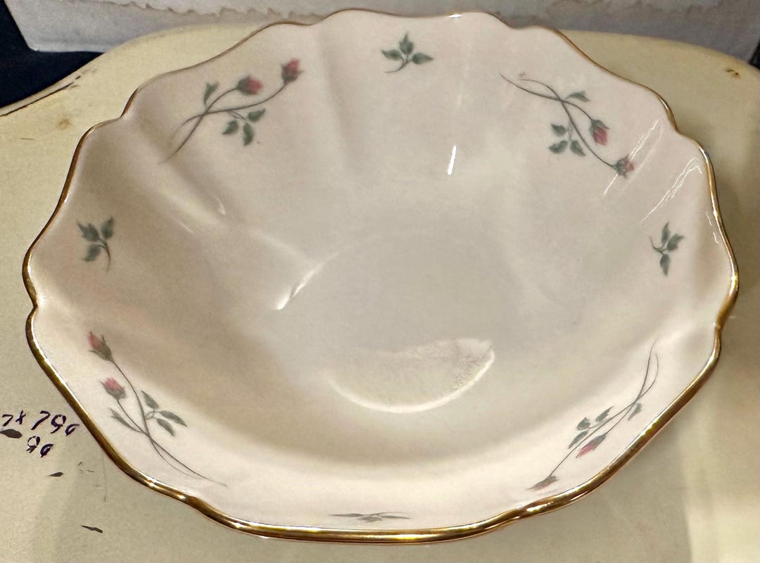 Vintage Lenox Rose Manor Bowl, Gold Trimmed Scalloped Edge Dish - Etsy