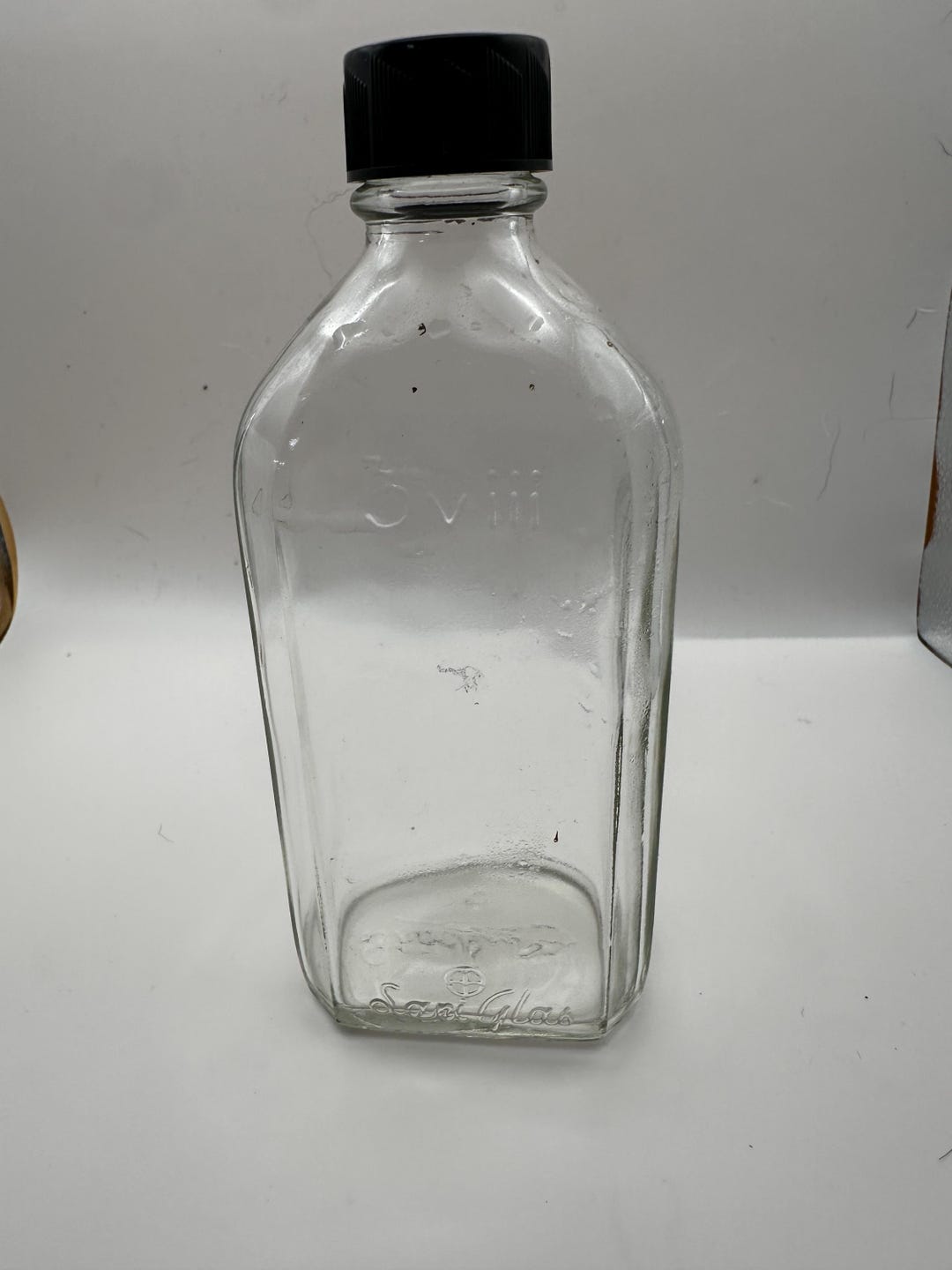 Vtg Brockway Sani Glas 3viii Clear Glass Medicine Bottle- Screw on ...