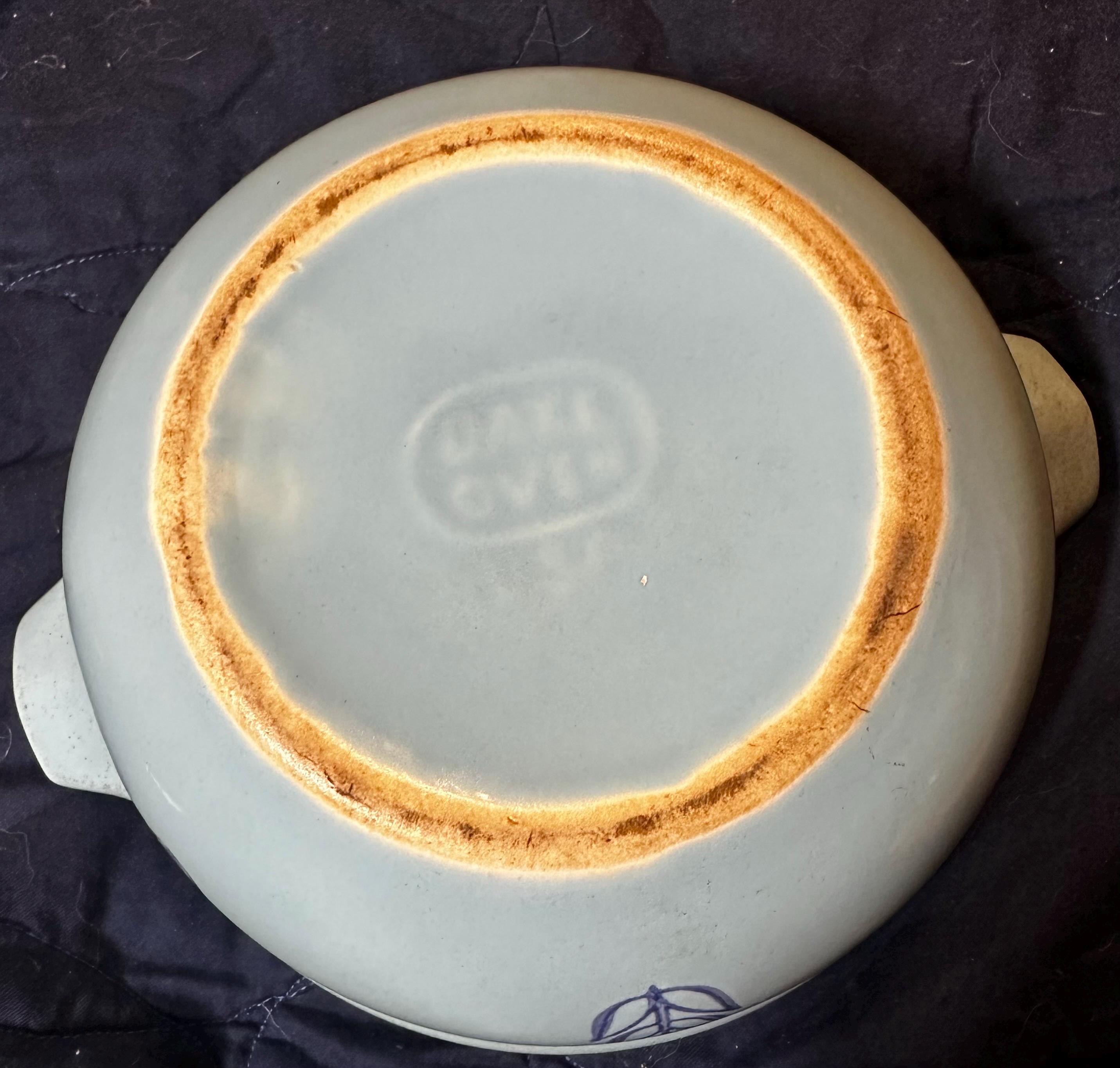 Vintage Cronin Pottery Bake Oven Blue Tulip Lidded Casserole Dish With ...