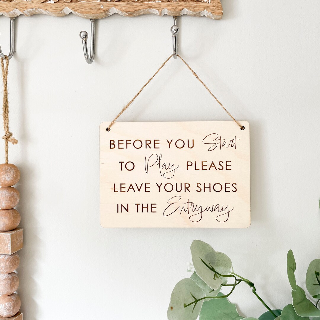 Leave Shoes at Entryway / No Shoes Sign / Shoes at Door Entryway Sign ...