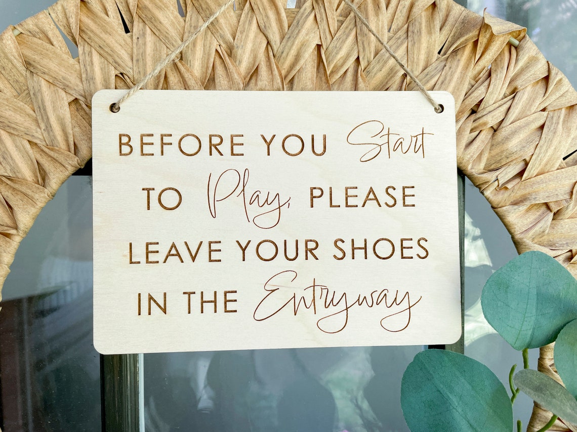 Leave Shoes at Entryway / No Shoes Sign / Shoes at Door Entryway Sign ...