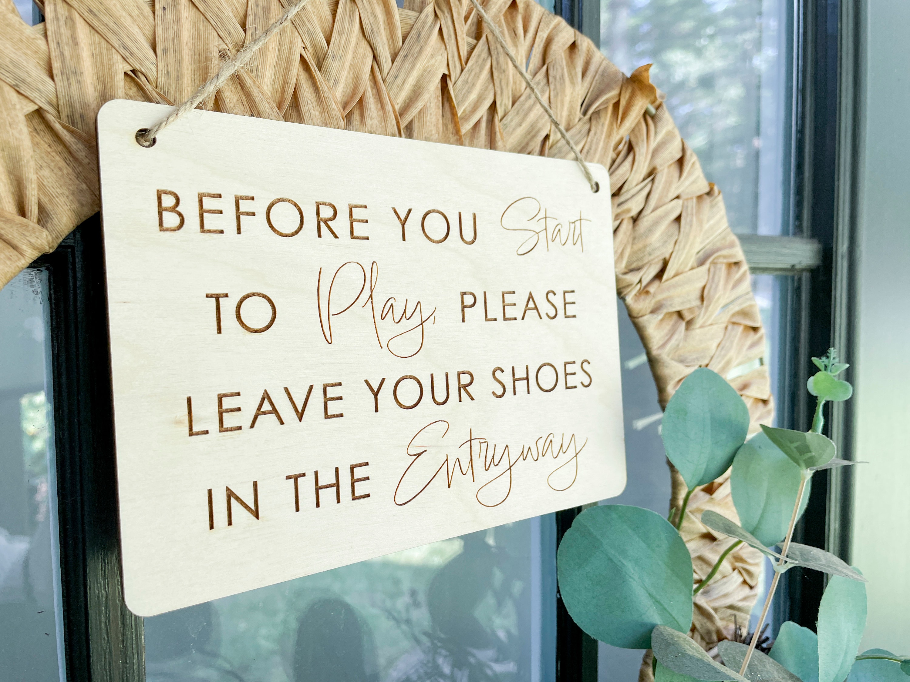 Leave Shoes at Entryway / No Shoes Sign / Shoes at Door Entryway Sign ...