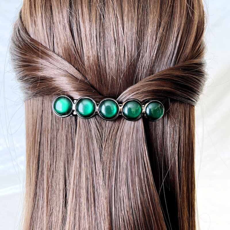Green Barrette - Etsy