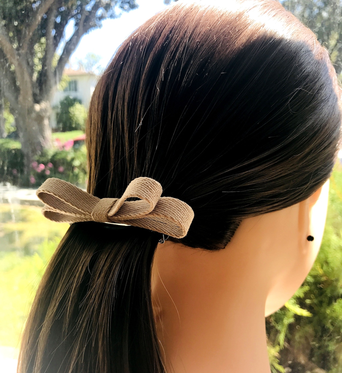Tan Hair Bow Hair Bows for Women Thick Hair Barrette Earth - Etsy
