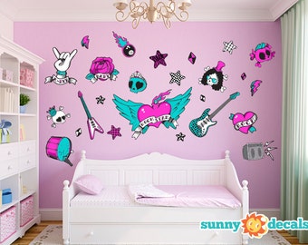 Rock Star Fabric Wall Decals Wall Stickers Rock Star Theme | Etsy