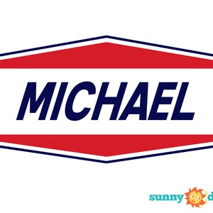 Personalized Gas Sign Fabric Wall Decal, Custom Name Wall Sticker, 2 ...