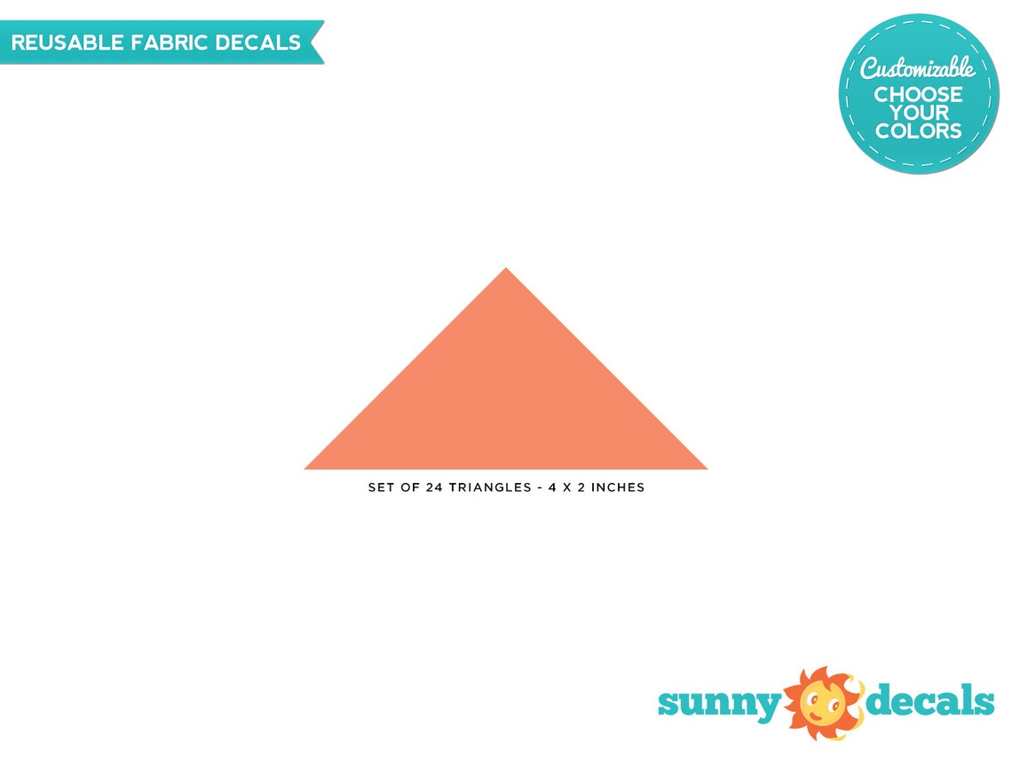 Wide Triangle Fabric Wall Decals Set of 24 Wide Triangles - Etsy