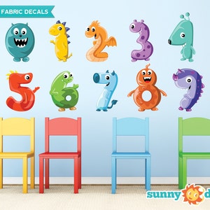 Monster Numbers Fabric Wall Decals: Educational Kids Decor - Etsy
