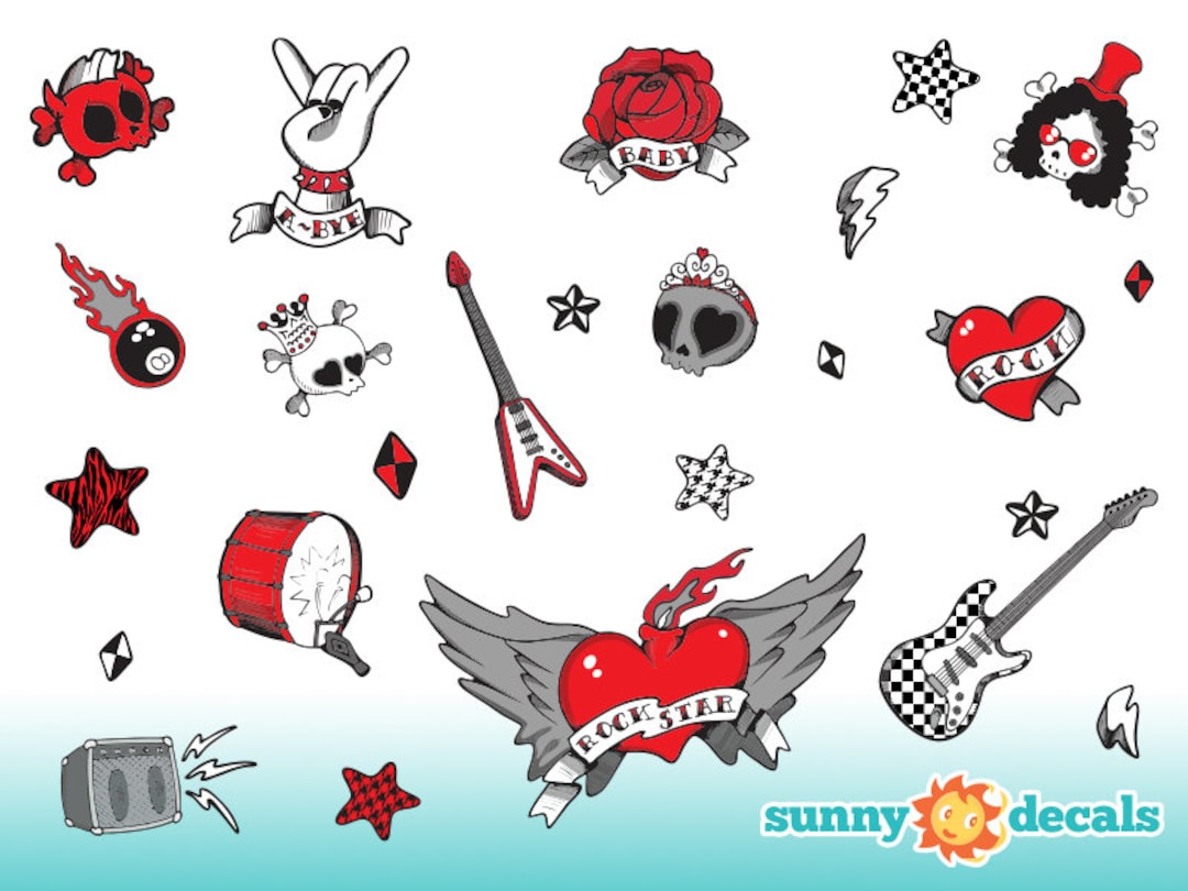 Rock Star Fabric Wall Decals, Wall Stickers, Rock Star Theme Nursery ...