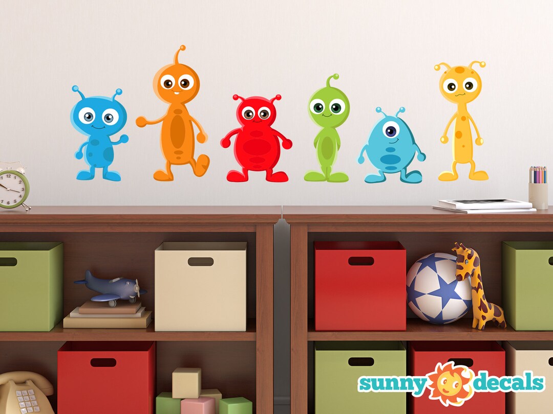 Alien Fabric Wall Decals, Set of 6 Aliens, Repositionable and Reusable ...