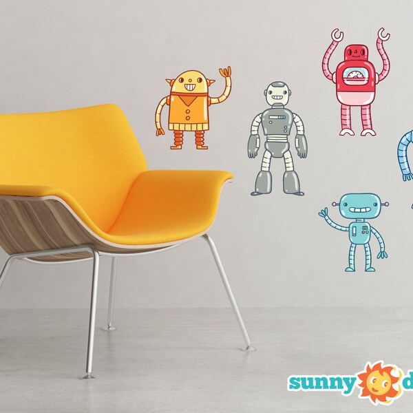 Robot Wall Decal - Etsy