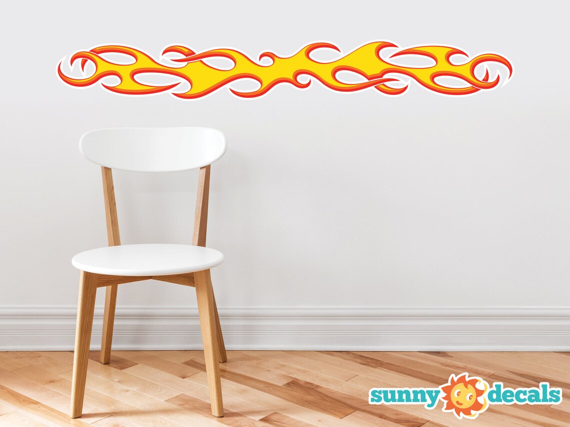 Race Car Flames Fabric Wall Decals Flame Sticker Wall Decor - Etsy