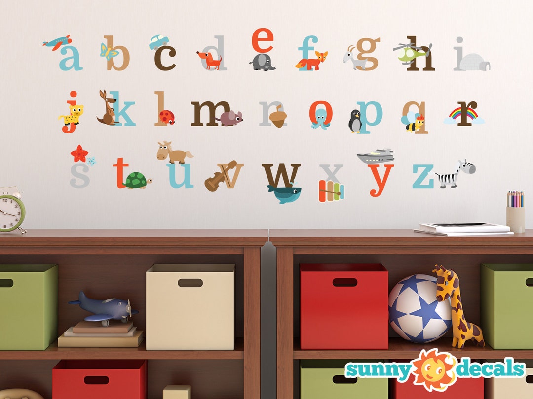 Alphabet Fun Fabric Wall Decals - Repositionable and Reusable, ABC ...