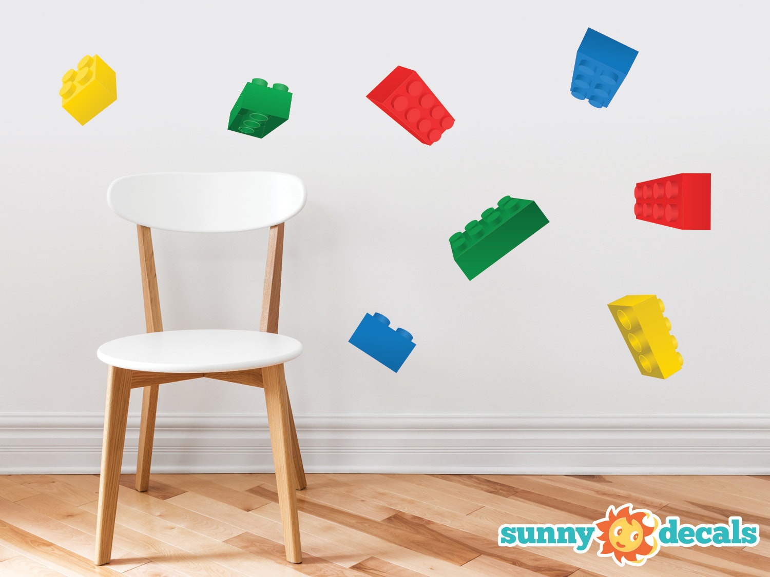 Projecting Building Bricks Fabric Wall Decals Set of Eight | Etsy UK