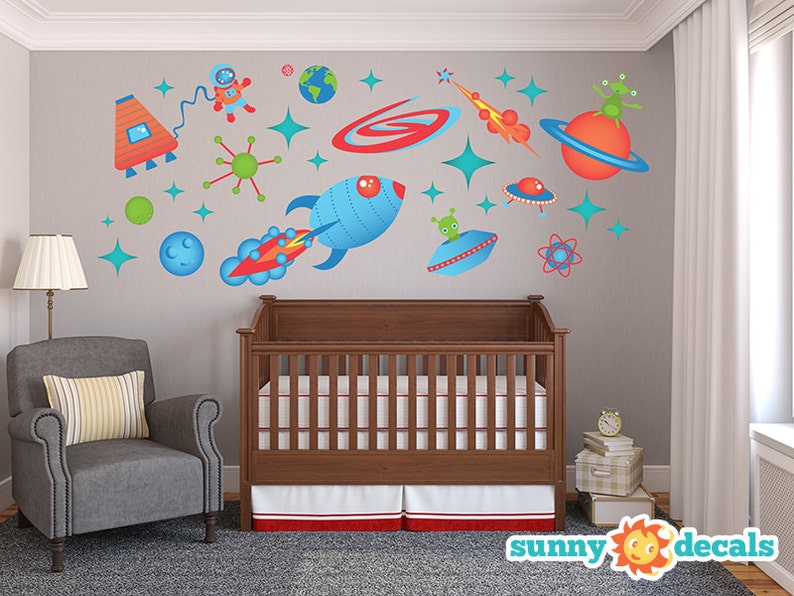 Jumbo Space Wall Stickers Outer Space Theme Decals for Kids - Etsy
