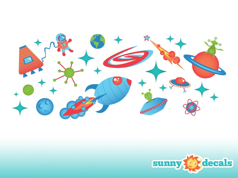 Jumbo Space Wall Stickers Outer Space Theme Decals for Kids | Etsy