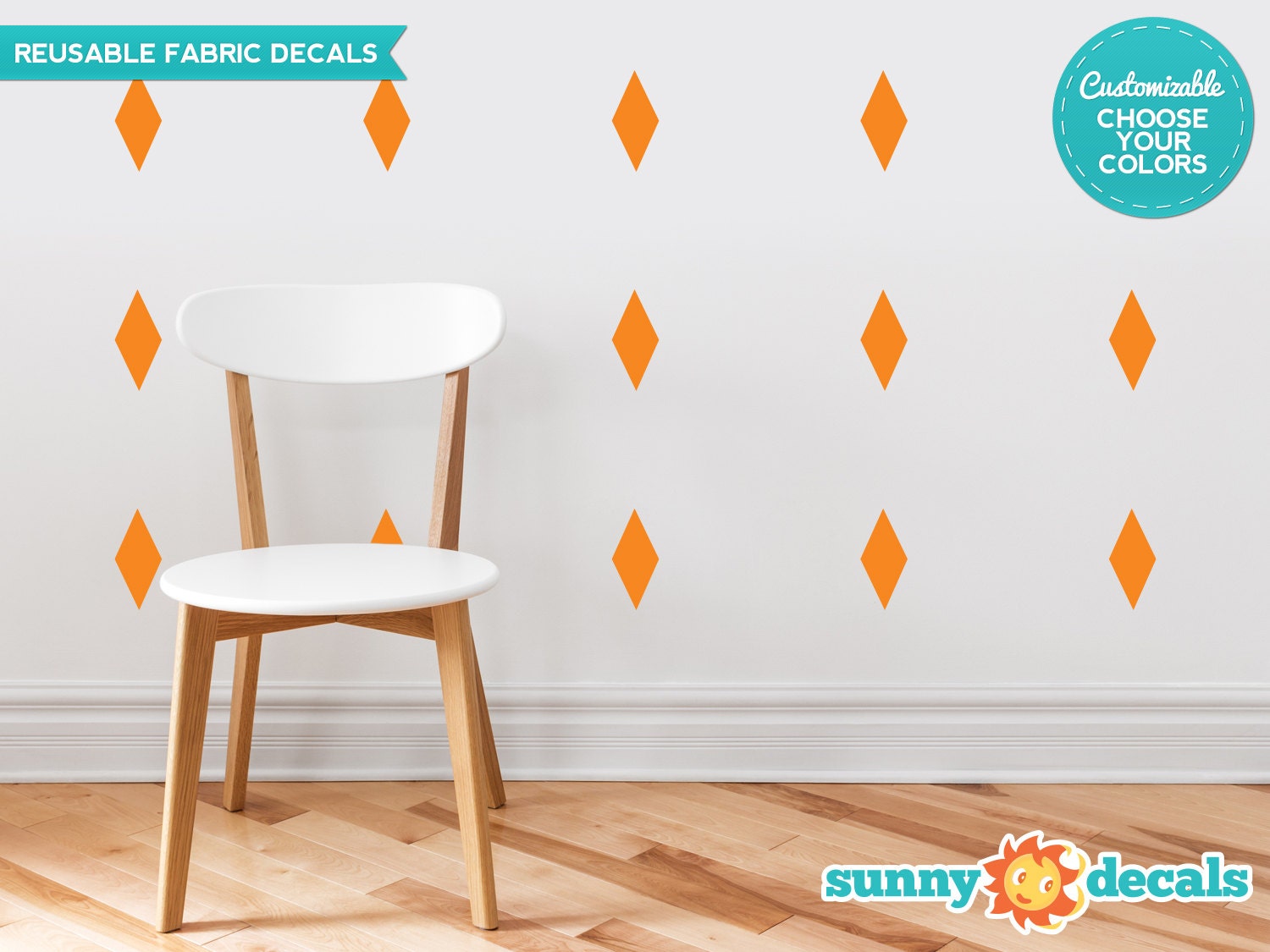 Diamond Fabric Wall Decals Set of 16 Diamond Decals Custom - Etsy