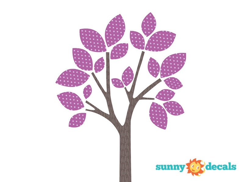 Modern Tree Fabric Wall Decal in Purple Reusable - Etsy