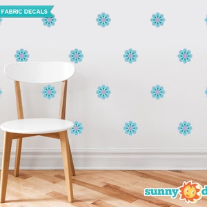 Flower Fabric Wall Decals - Set of 28 Flower Pattern Decals - 6 Color ...