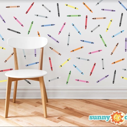 Crayon Fabric Wall Decals Set of 15 Coloring Crayons in 15 - Etsy