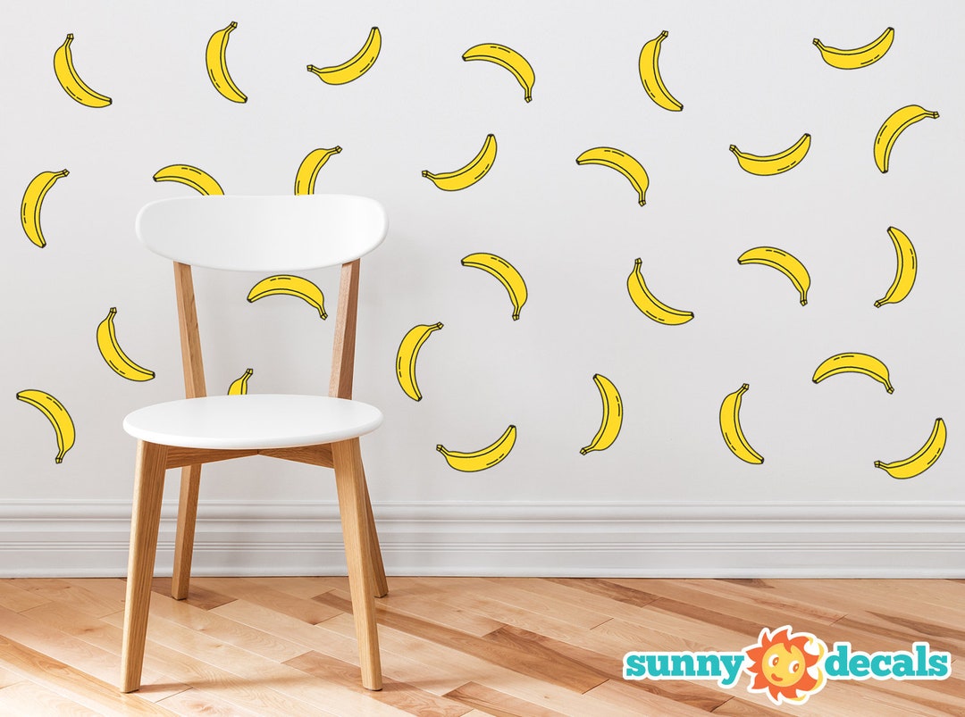 Banana Fabric Wall Decals: Set of 27 Mini Fruit Decor - Etsy