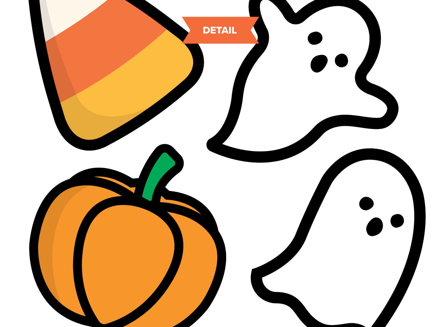 Halloween Set Candy Corns Ghosts and Pumpkins - Etsy UK