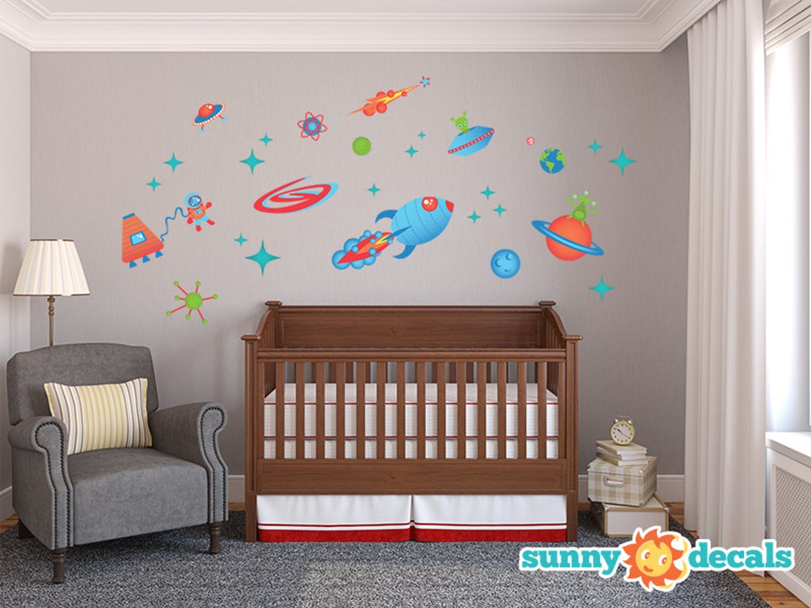 Outer Space Fabric Wall Decals Wall Stickers Out Space Theme - Etsy