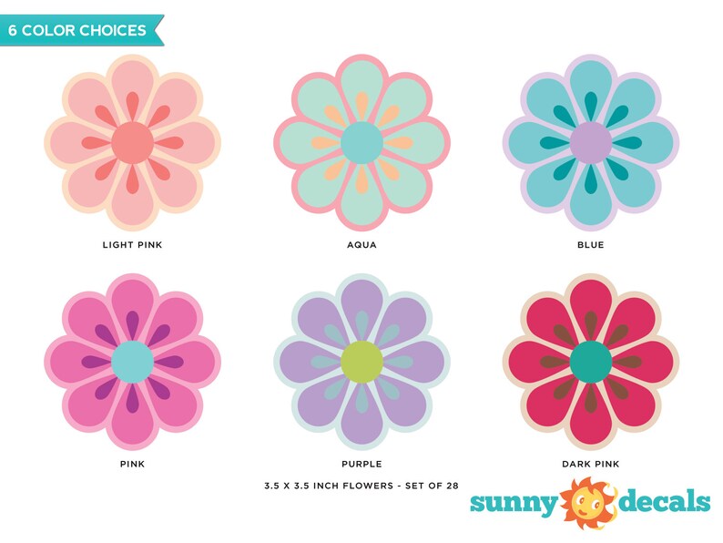 Flower Fabric Wall Decals Set of 28 Flower Pattern Decals - Etsy