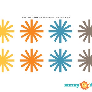 Starburst Fabric Wall Decals - Set of 8 Starbursts in 4 Colors - Custom ...