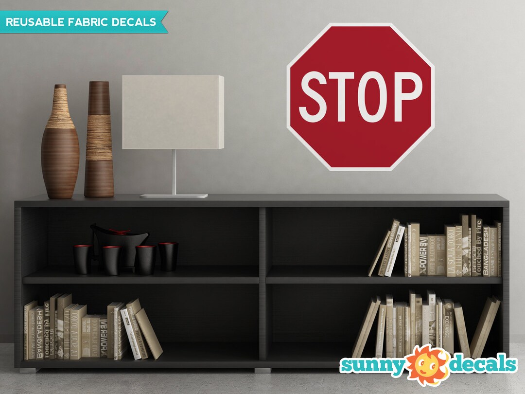 Stop Sign Fabric Wall Decal Traffic and Street Signs 3 Sizes Available ...